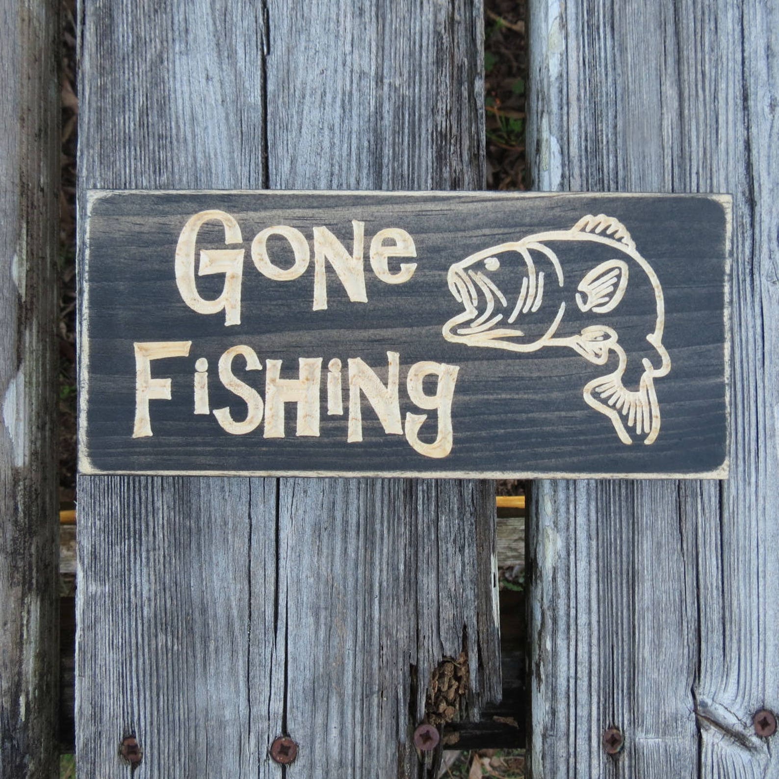 Gone Fishing Sign Gone Fishing Fishing Sign Fishing Gift - Etsy