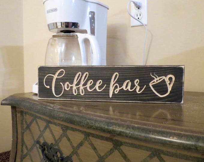 Coffee Bar Sign, Kitchen Wall Decor, Home and Living, Home Decor ...