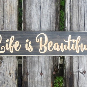 Life is Beautiful Sign, Life is Beautiful, Wood Sign, Home Decor ...