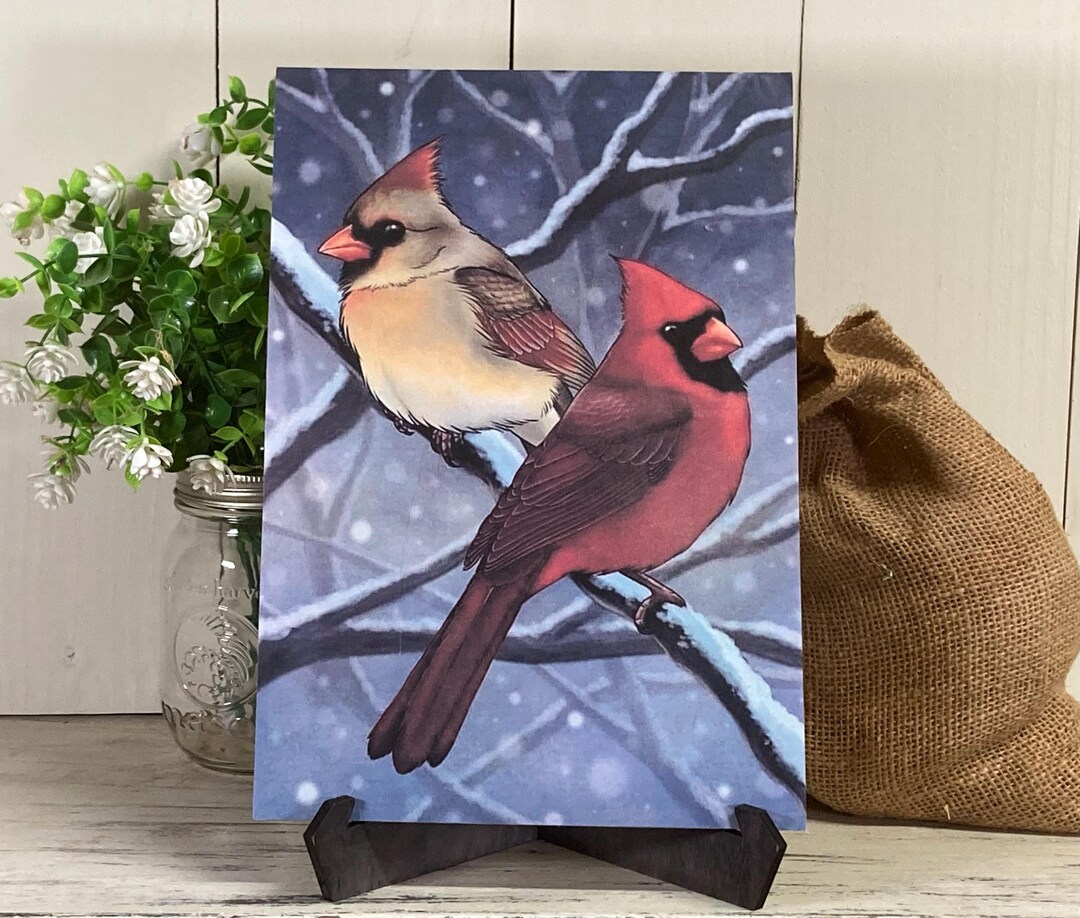 Red Cardinal Picture, Bird Wall Decoration, Birds on Branches Picture ...