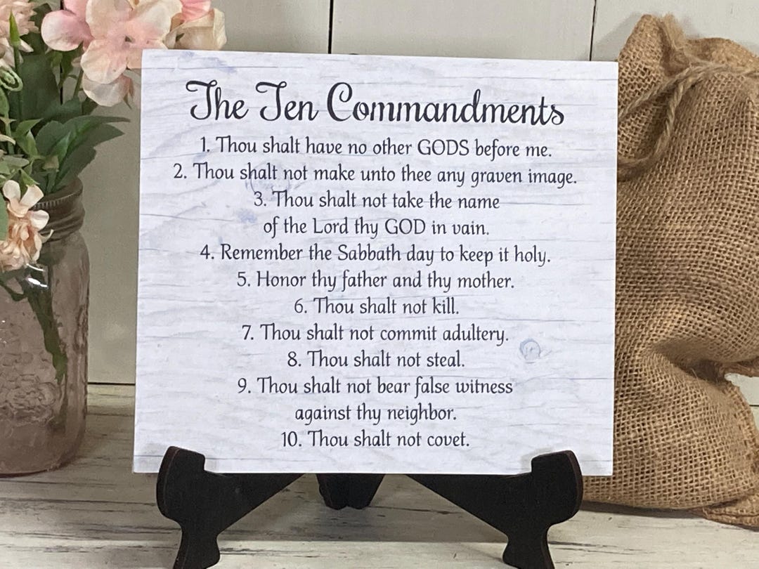 The Ten Commandments Wood Wall Hanging Sign, Ten Commandments, God's ...