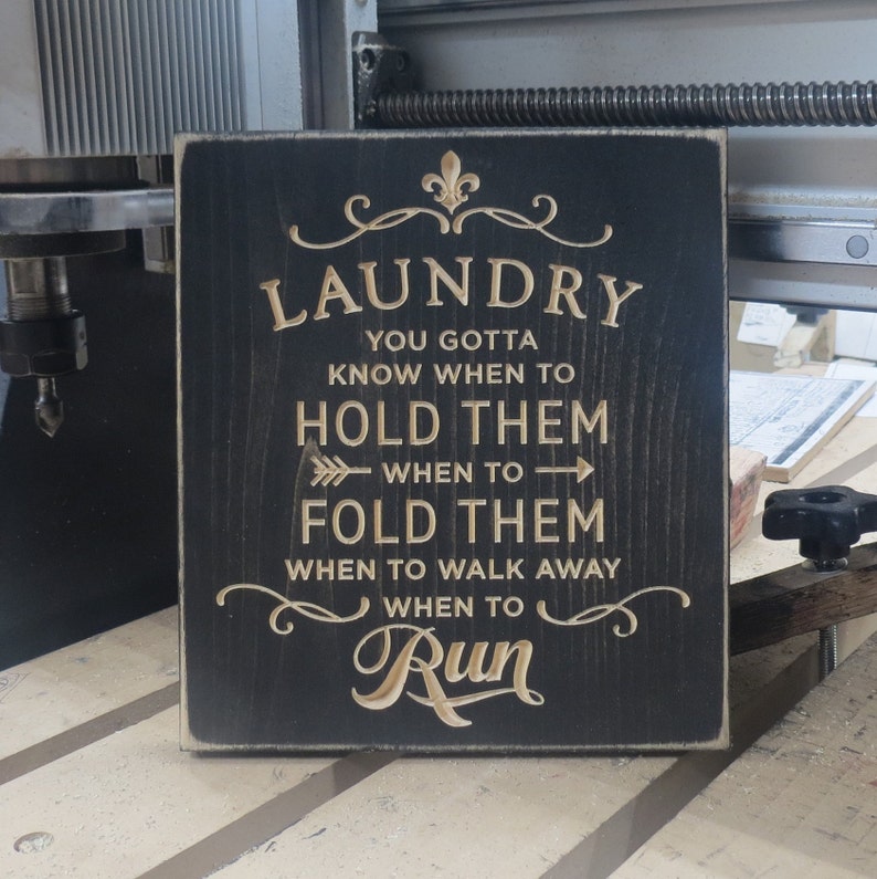 Funny laundry room sign lightly distressed | Etsy