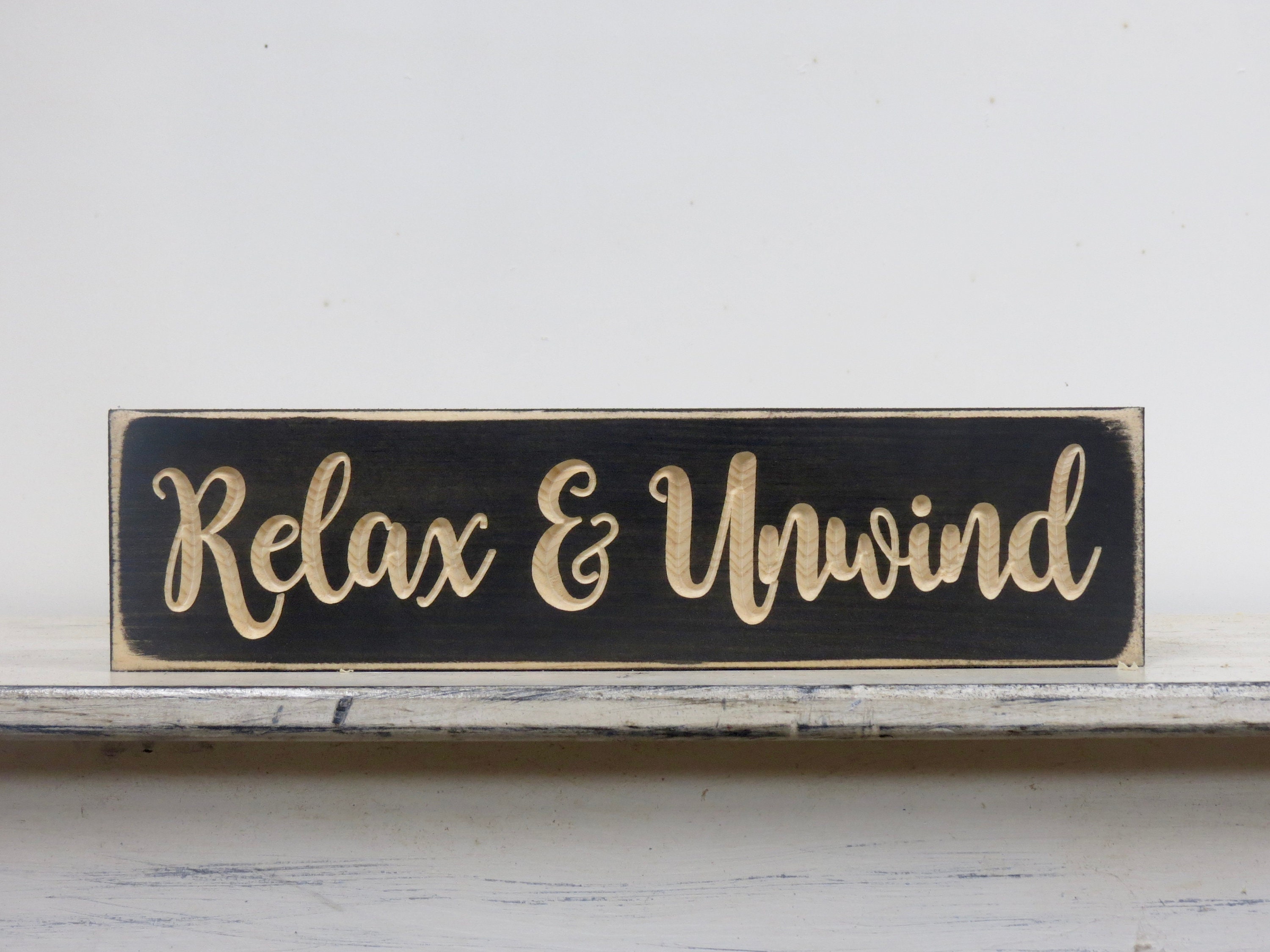 Relax Sign Relax Soak Unwind Relax Bathroom Sign Rustic | Etsy