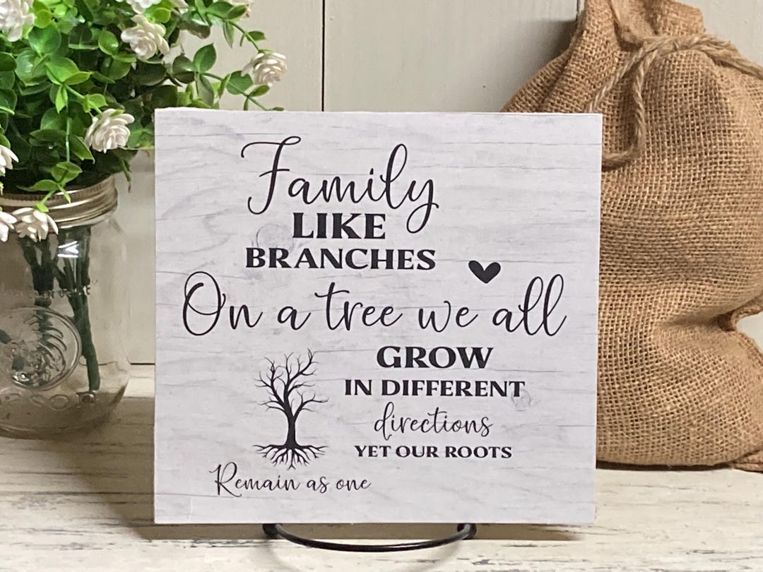 Family Like Branches on a Tree Wood Wall Hanging Sign, Family Sign ...
