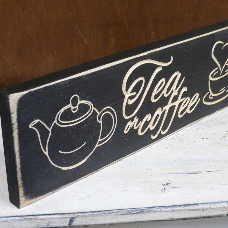 Tea or Coffee Sign Tea Sign Kitchen Wall Decor Coffee Sign. | Etsy