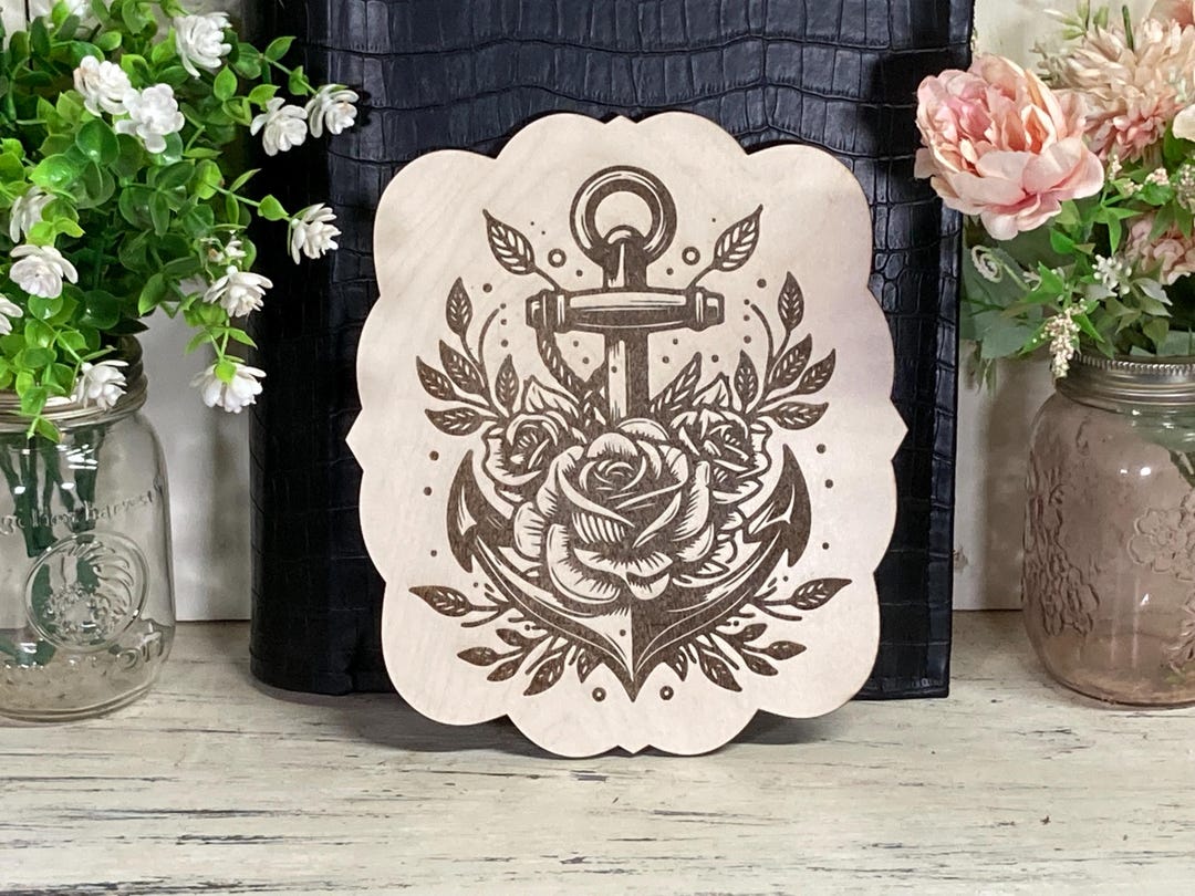 Wall Hanging Anchor and Roses Wall Hanging Decoration, Blackbeard the ...