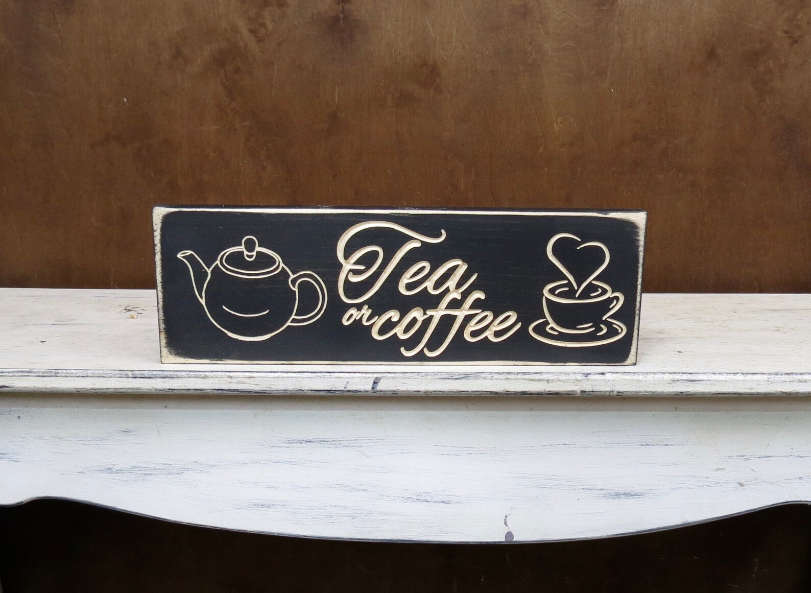 Tea or Coffee Sign Tea Sign Kitchen Wall Decor Coffee Sign. | Etsy