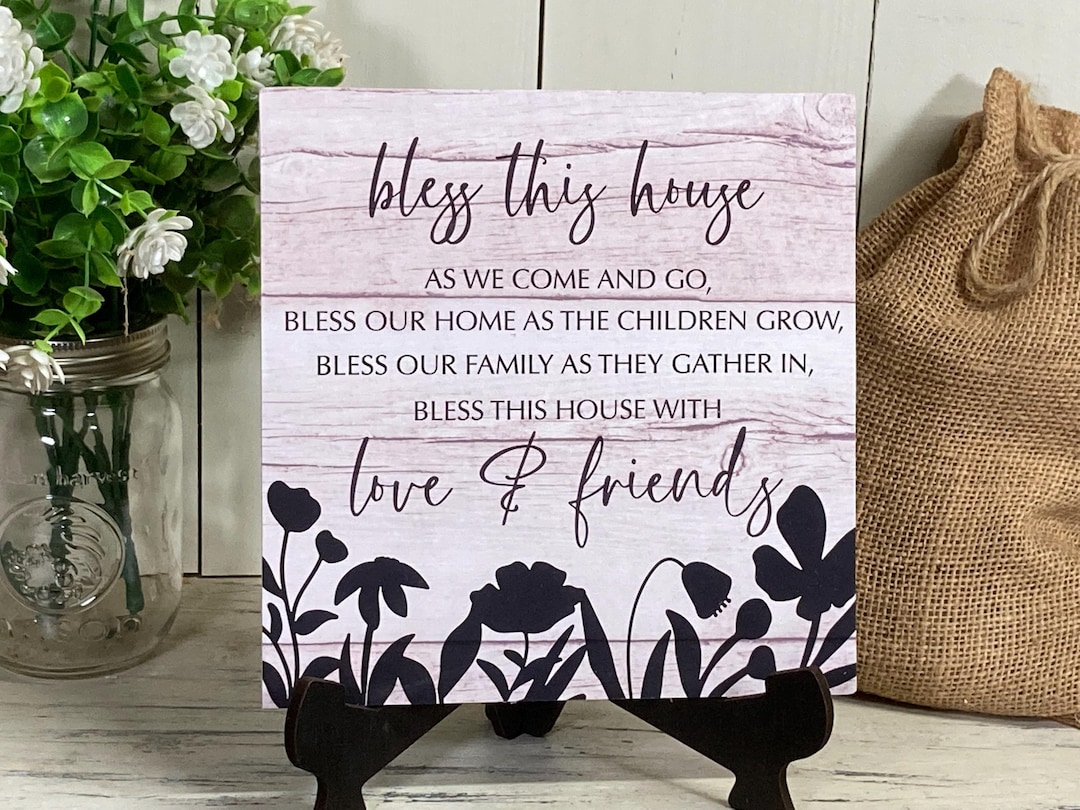 Bless This House Wall Hanging Sign, Bless Our Home, Family and Friends ...