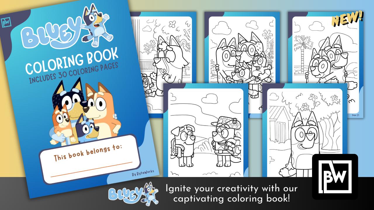 Famous Blue Dog Puppy Cartoon Coloring Book 30 Pages - Etsy