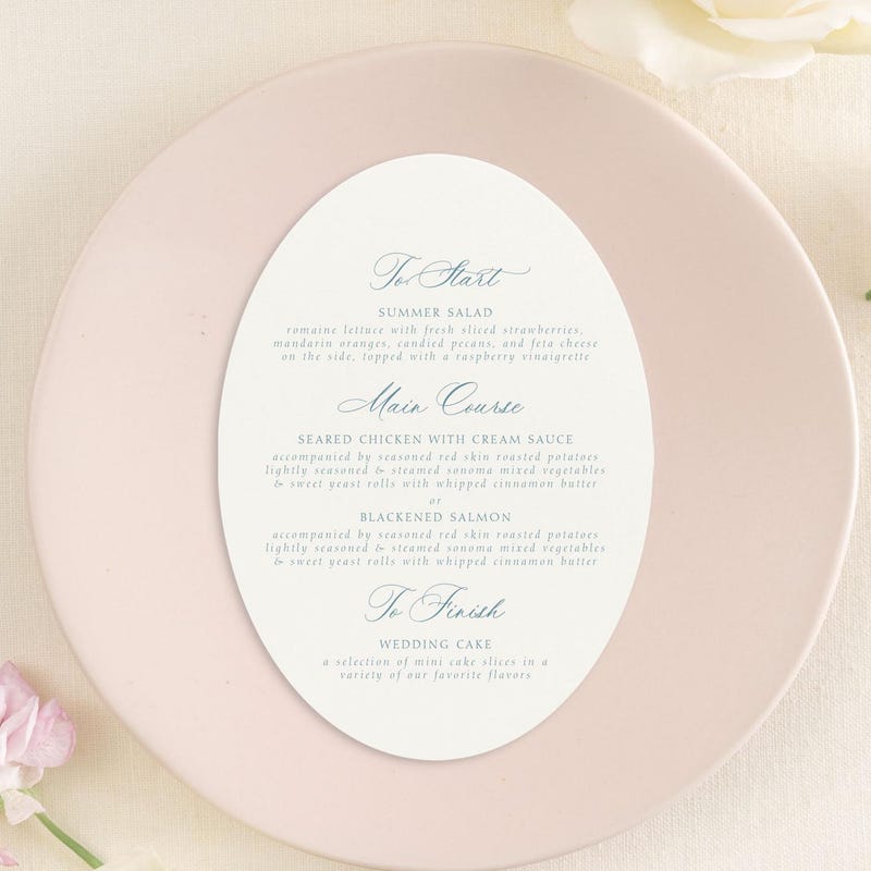 Velvet Menu Cards Wedding - Etsy