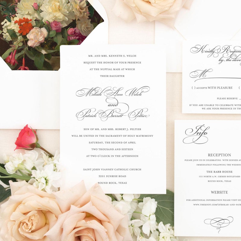 Elegant Wedding Invitations - Etsy