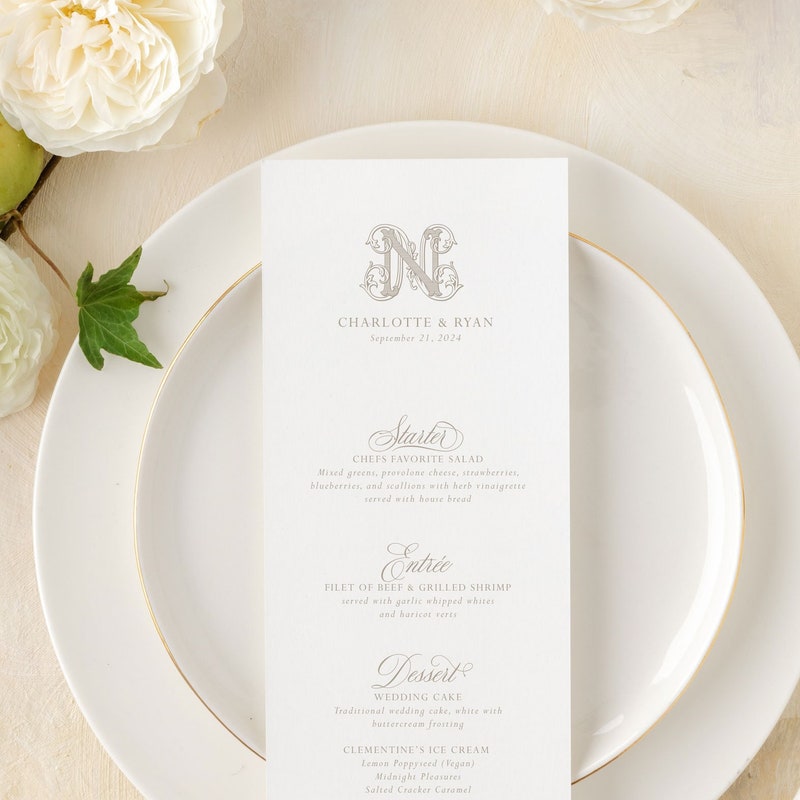 Wedding Menu Cards - Etsy