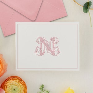 Monogram Stationary, Monogrammed Note Card, Personalized Note Cards Set ...