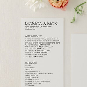Simple Wedding Program Modern Wedding Ceremony Program - Etsy