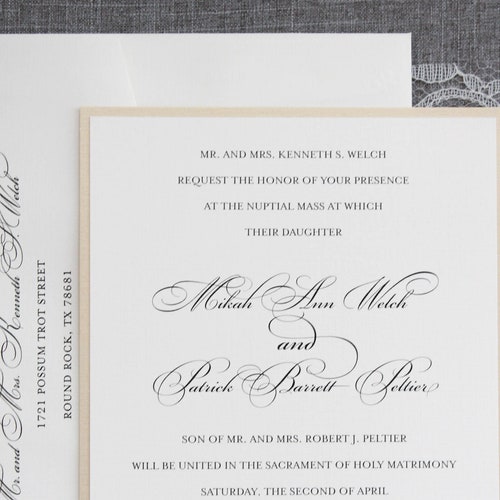 Gold Foil Formal Preppy Wedding Invitation Set Suite Classic - Etsy