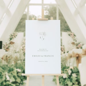 EMILEE | Simple Wedding Welcome Sign, Modern Wedding Sign Printable ...