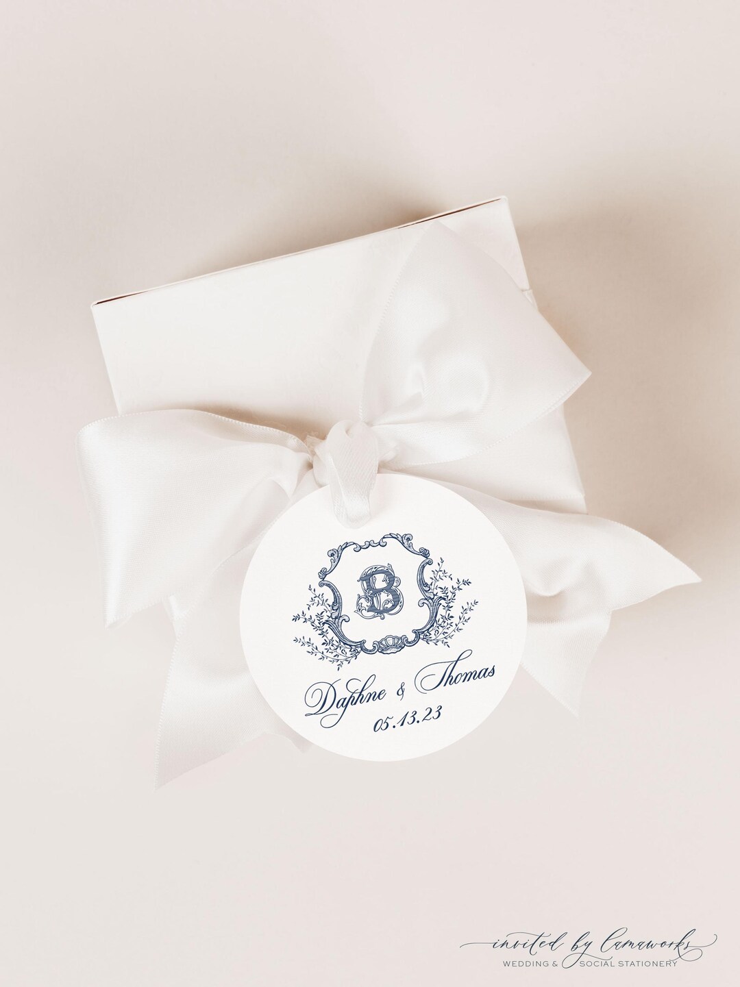 Custom Monogram Crest Gift Tags for Weddings | Printed Gift Tags ...