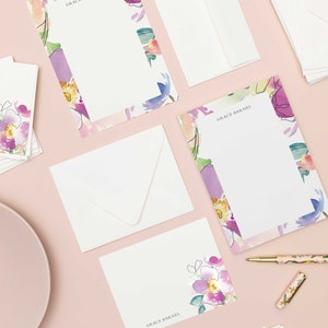 Personalized Notepad With Bright Flowers, Personalized Note Pad, Family ...