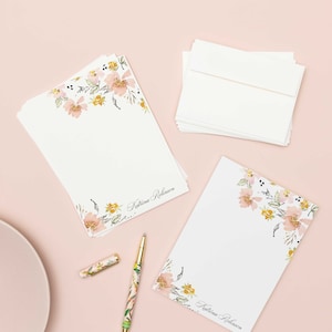 Sophisticated Watercolor Floral Letter Writing Stationery Set ...