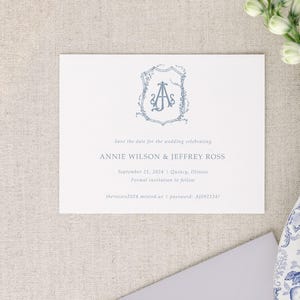 ANNIE | Elegant English Secret Garden Wedding, Delicate Monogram Crest ...