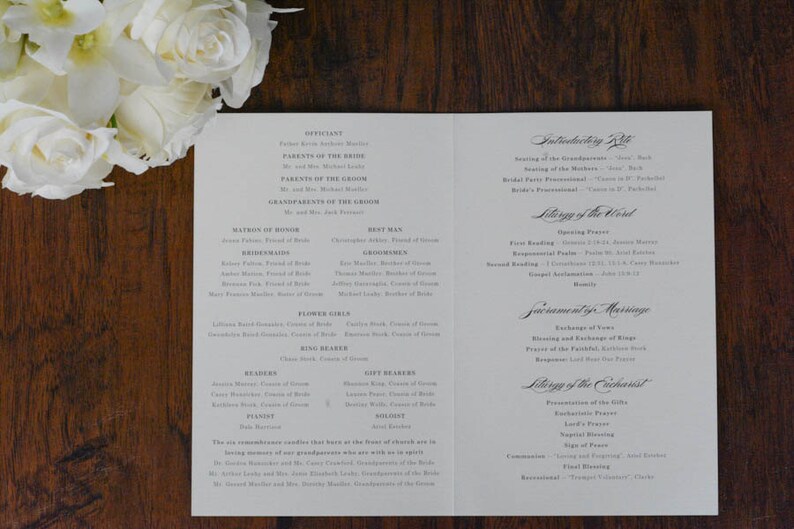 Formal Wedding Program Book Folded Program Elegant Wedding | Etsy