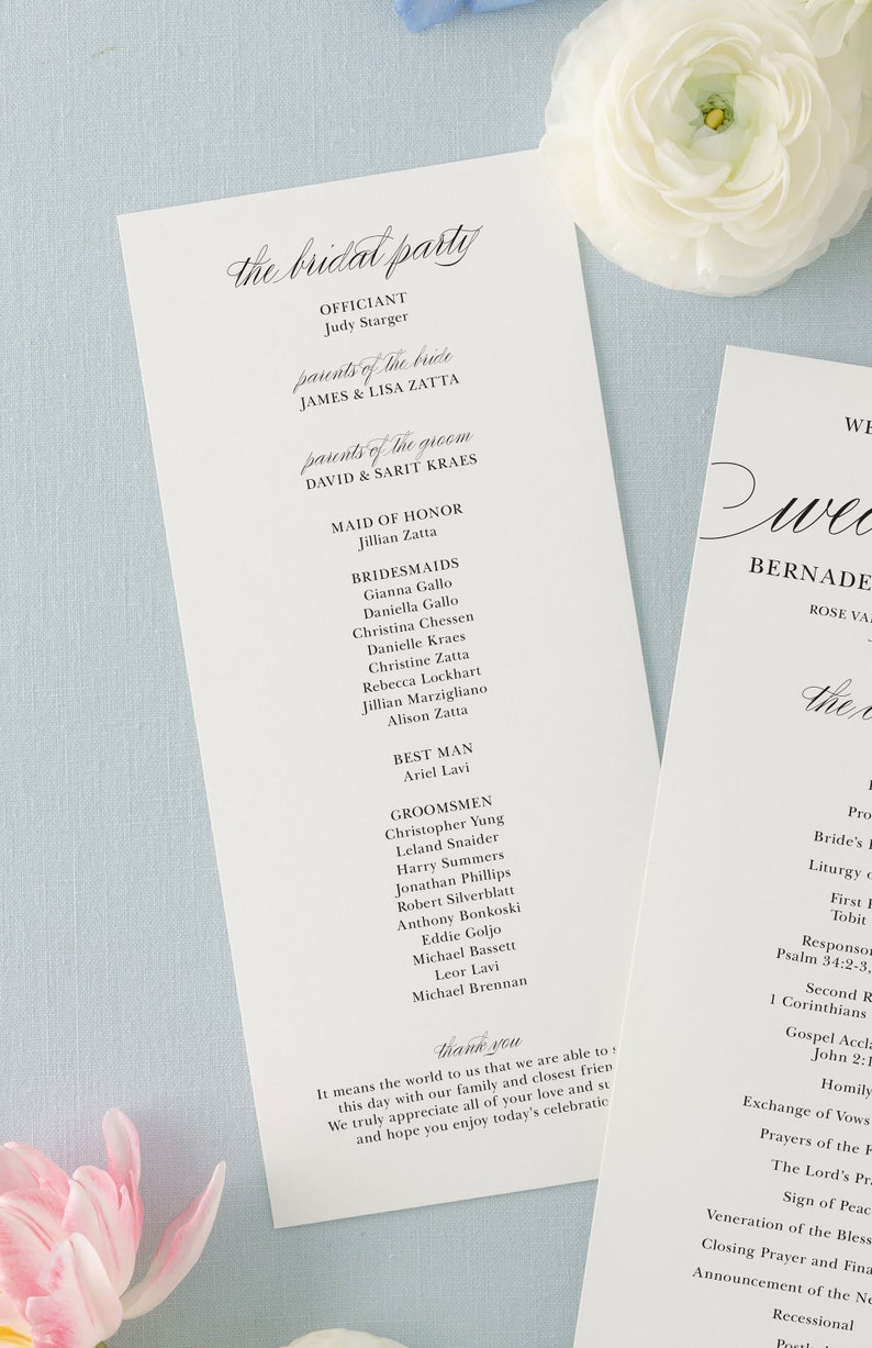 Simple Wedding Program Modern Wedding Ceremony Program - Etsy