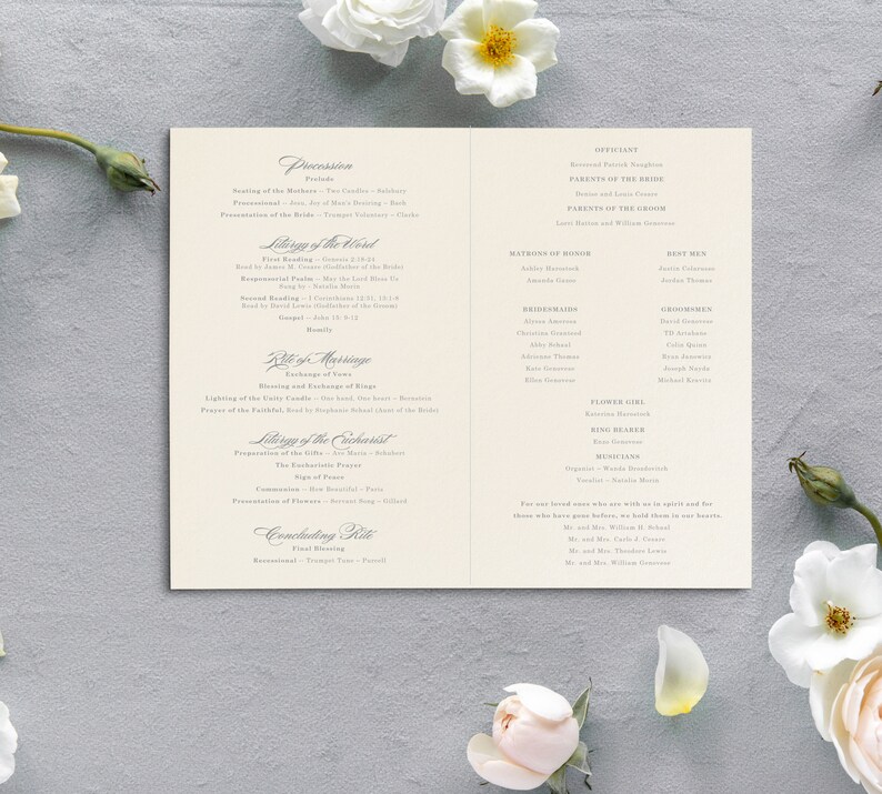 Formal Wedding Program Book Folded Program Elegant Wedding | Etsy