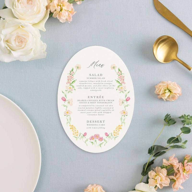 Watercolor Wedding Menu - Etsy