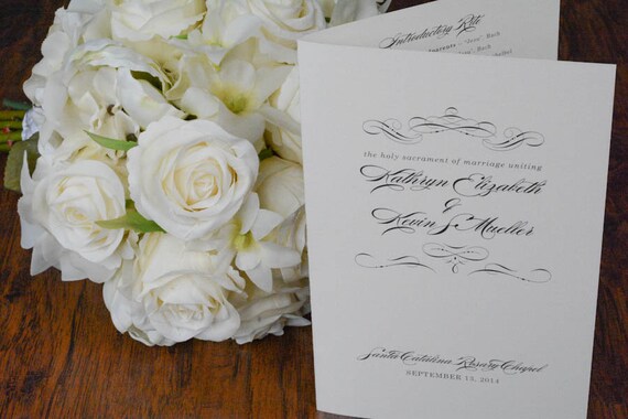 Formal Wedding Program Book Folded Program Elegant Wedding | Etsy