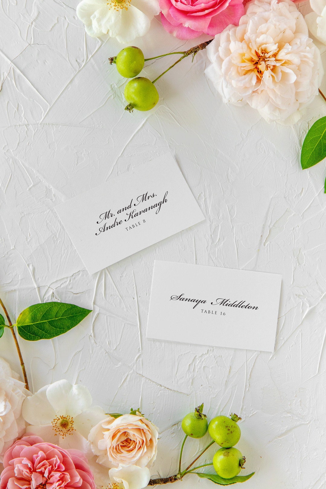MIKAH | Formal Printed Escort Cards | Wedding Reception Name Seating ...