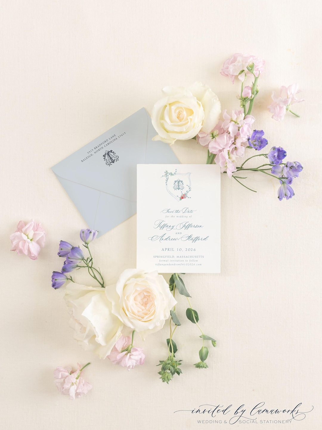 TIFFANY | Modern Monogram Save the Date, Elegant Wedding Save the Dates ...