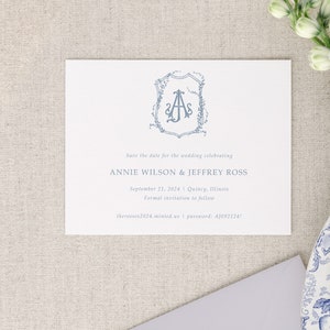 ANNIE Elegant English Secret Garden Wedding, Delicate Monogram Crest ...