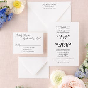 CAITLIN | Modern Classic Wedding Invitation Suite, Traditional Wedding ...