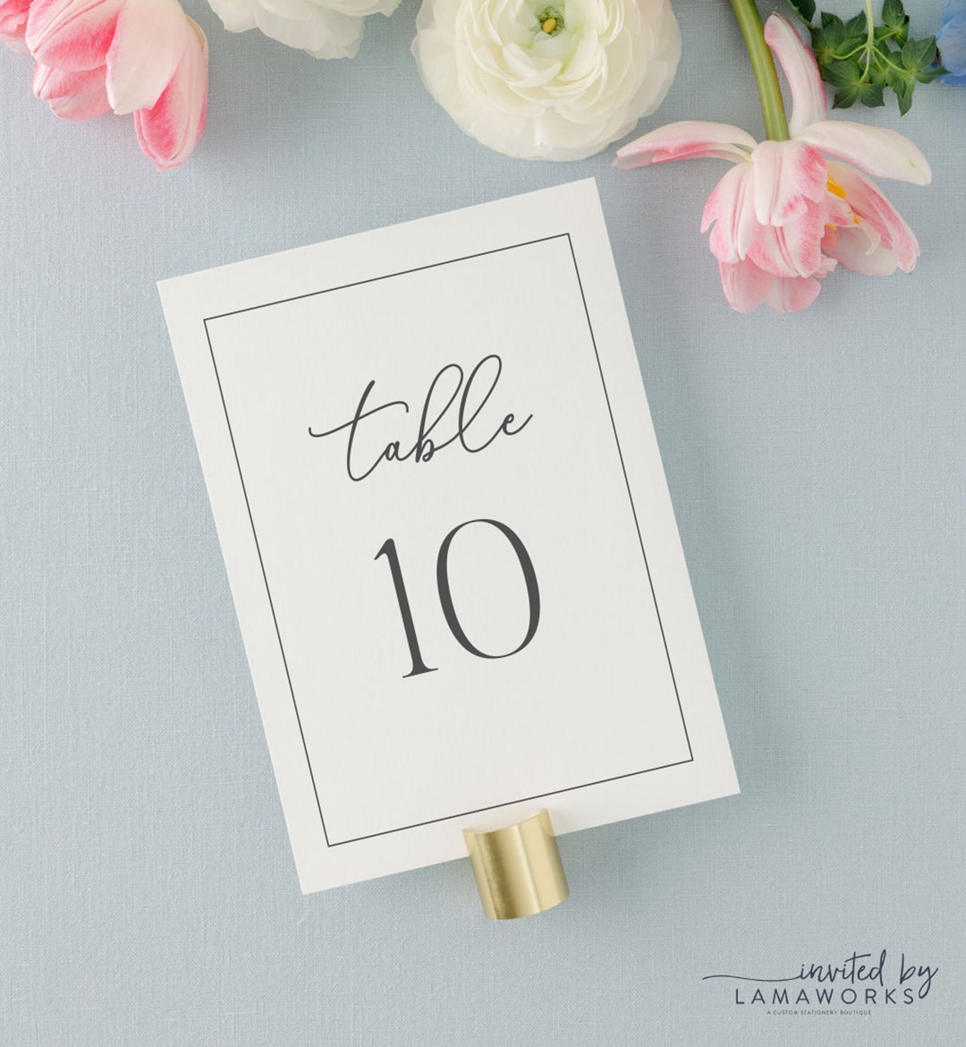 Simple Wedding Table Numbers, Modern Table Numbers for Wedding, Custom ...