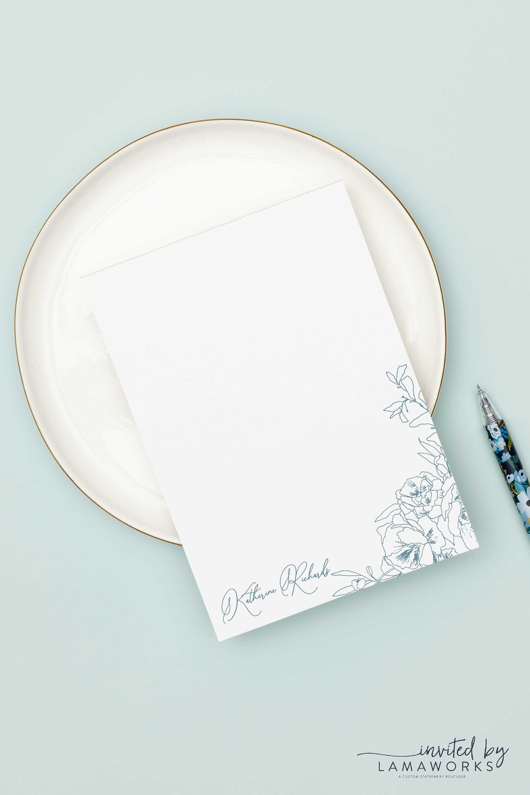 Sophisticated Notepad Writing Set, Personalized Gift, Custom Memo Pad ...