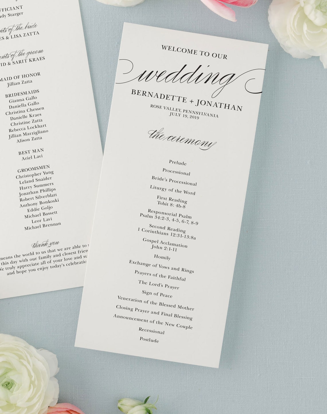 Simple Wedding Program Modern Wedding Ceremony Program - Etsy