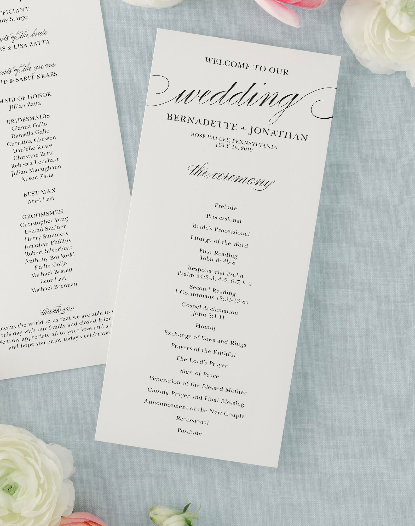 Simple Wedding Program Modern Wedding Ceremony Program - Etsy