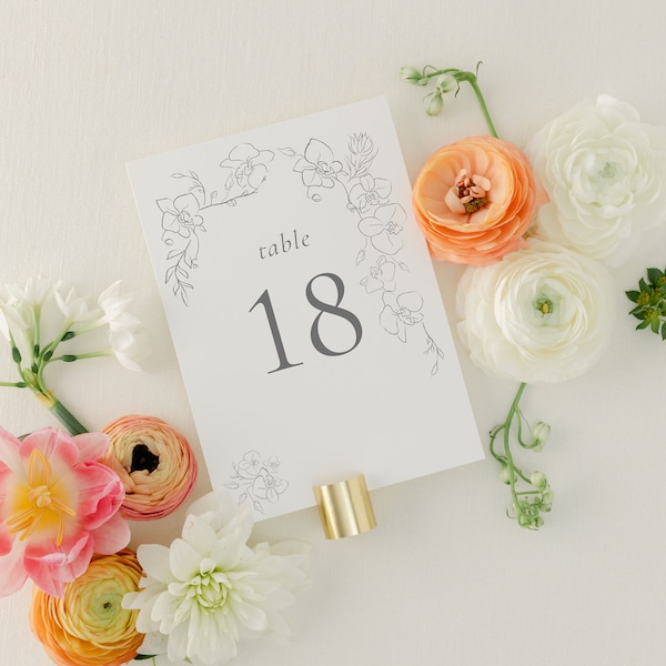 Floral Wedding Table Numbers - Etsy