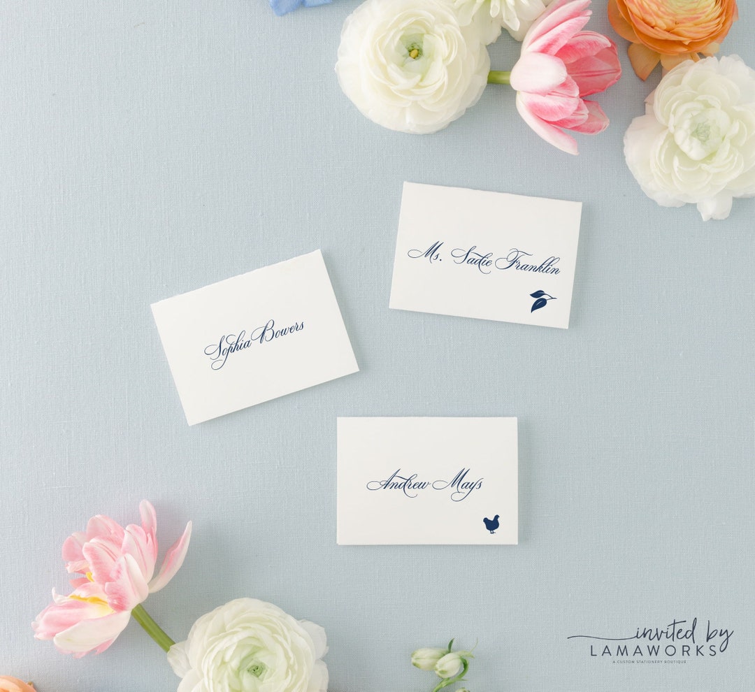 Printed Wedding Place Cards in an Elegant Script Calligraphy Font ...