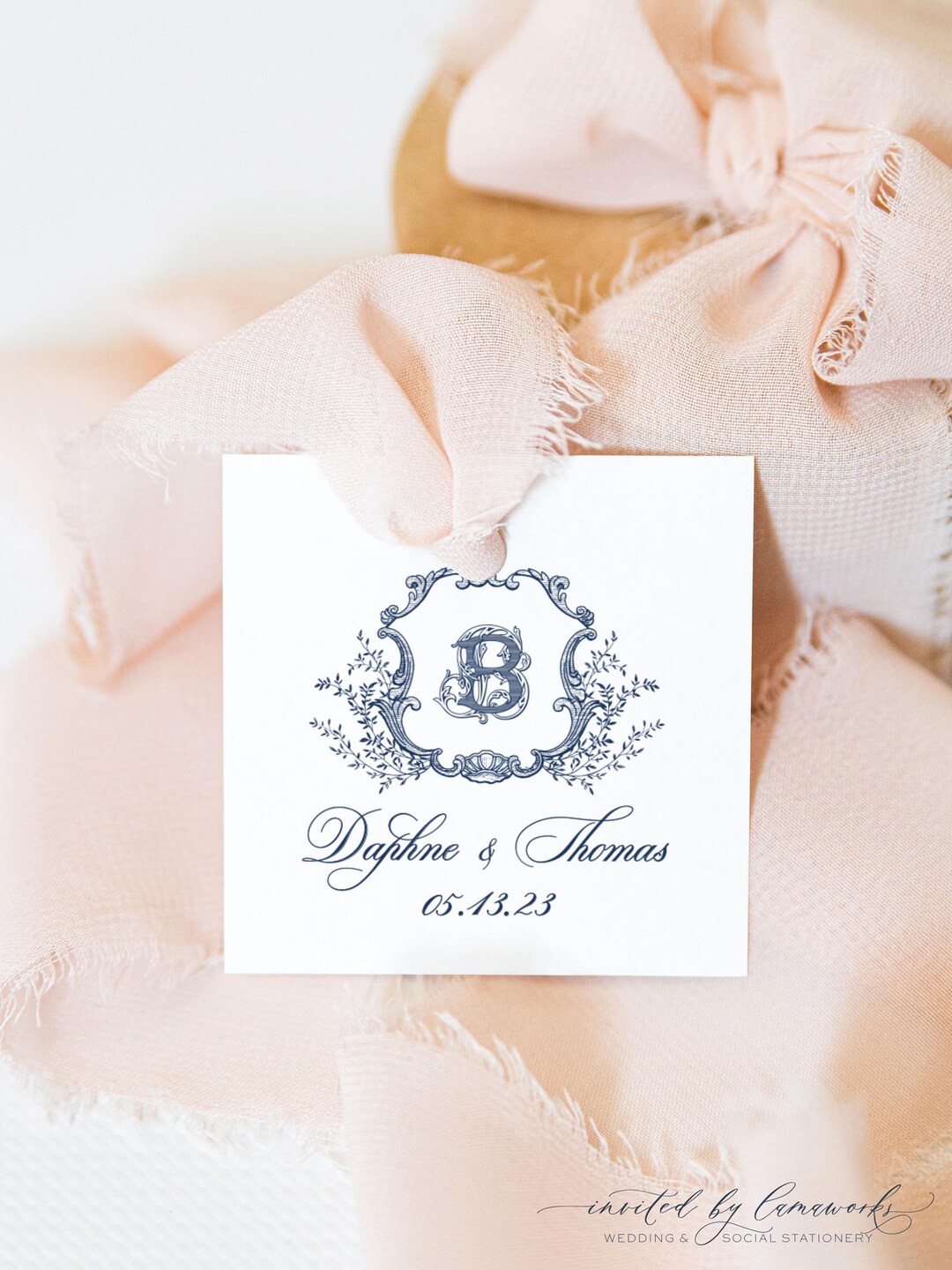 Gift Tag Personalized Monogram Crest, Custom Gift Tag Wedding, Wedding ...