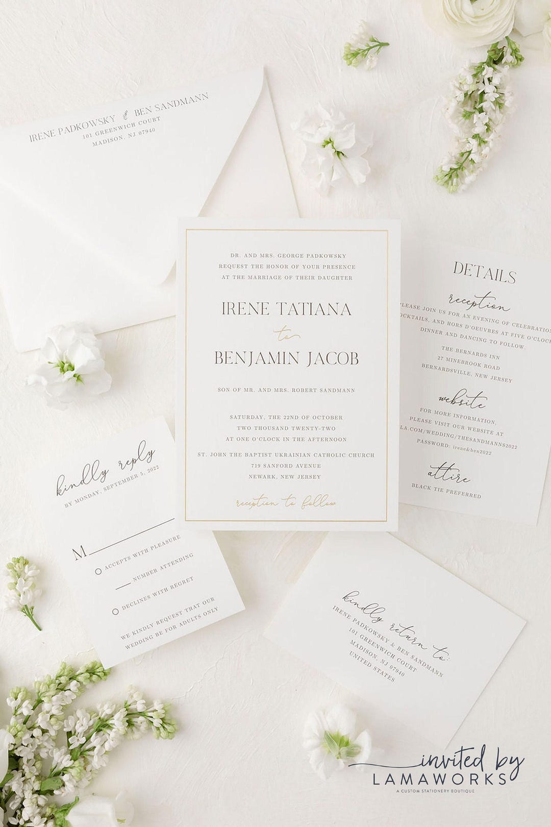 Classic Gold Foil Wedding Invitation Suite Printed, Foil Wedding ...