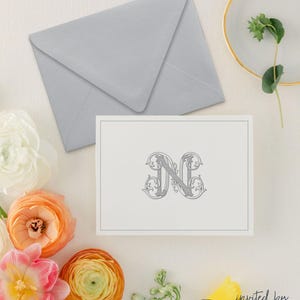 Monogram Stationary, Monogrammed Note Card, Personalized Note Cards Set, Folded Notecards, Thank ...