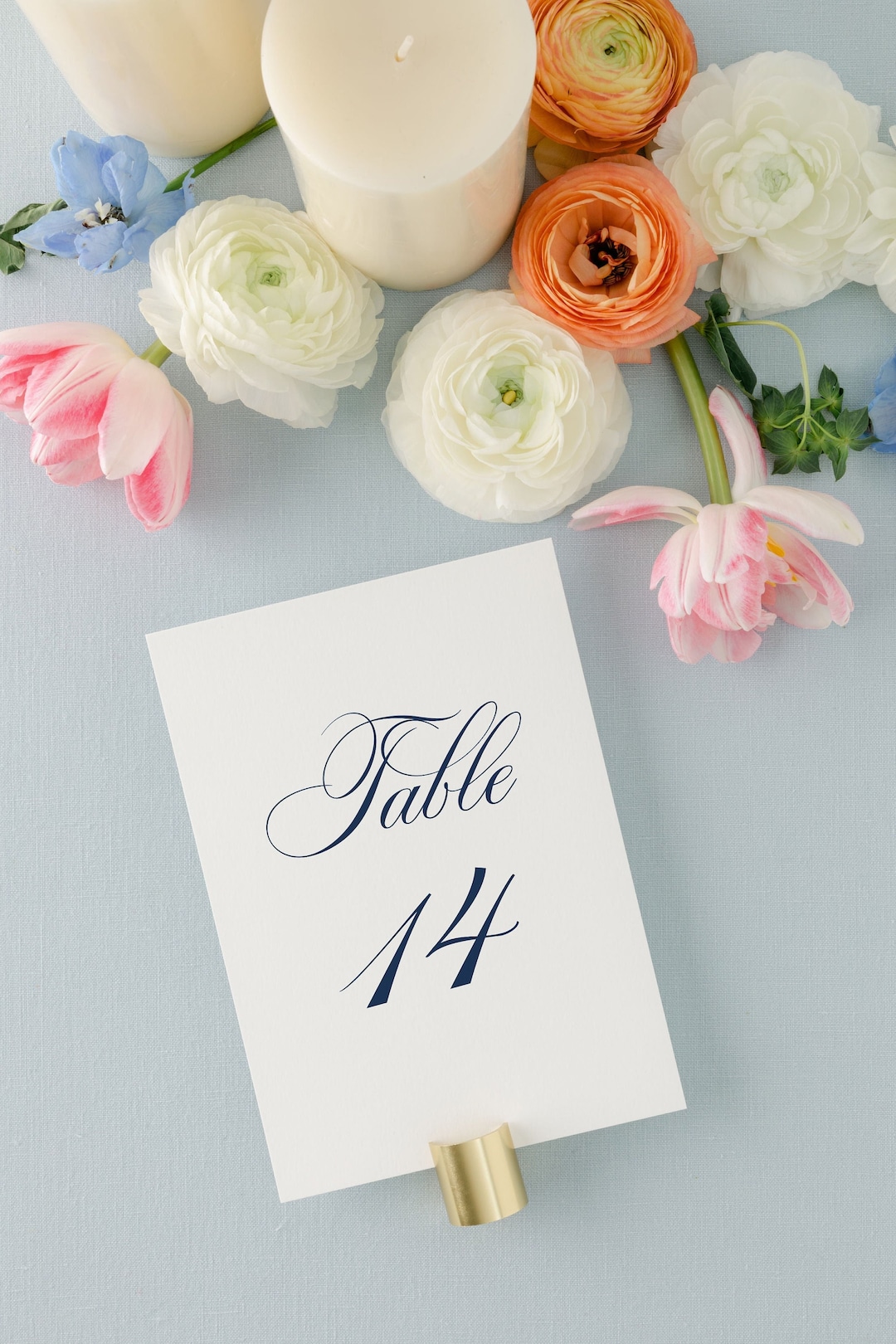Navy Blue Wedding Printed Table Numbers, Calligraphy Wedding Table ...