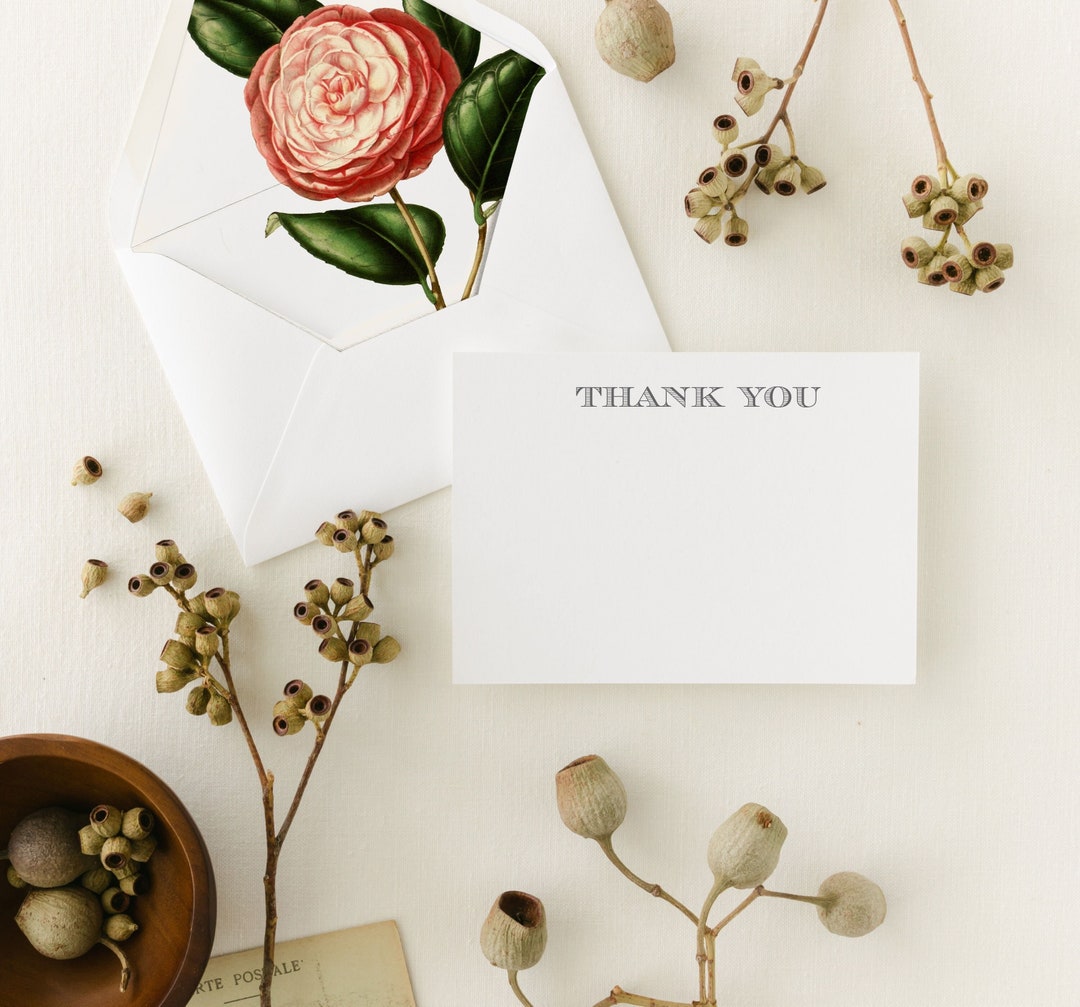 Simple Thank You Cards Vintage Thank You Card Set Traditional ...