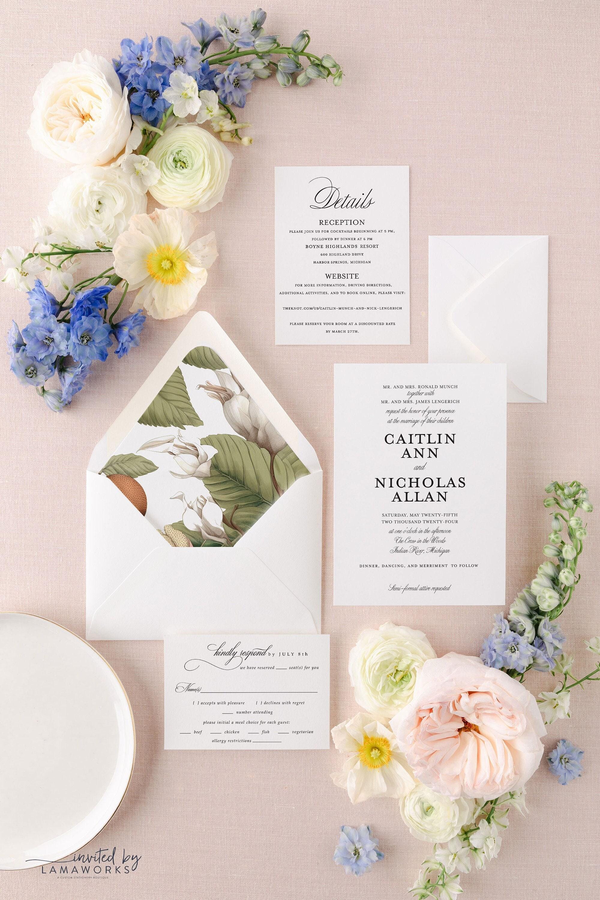 CAITLIN | Modern Classic Wedding Invitation Suite, Traditional Wedding ...