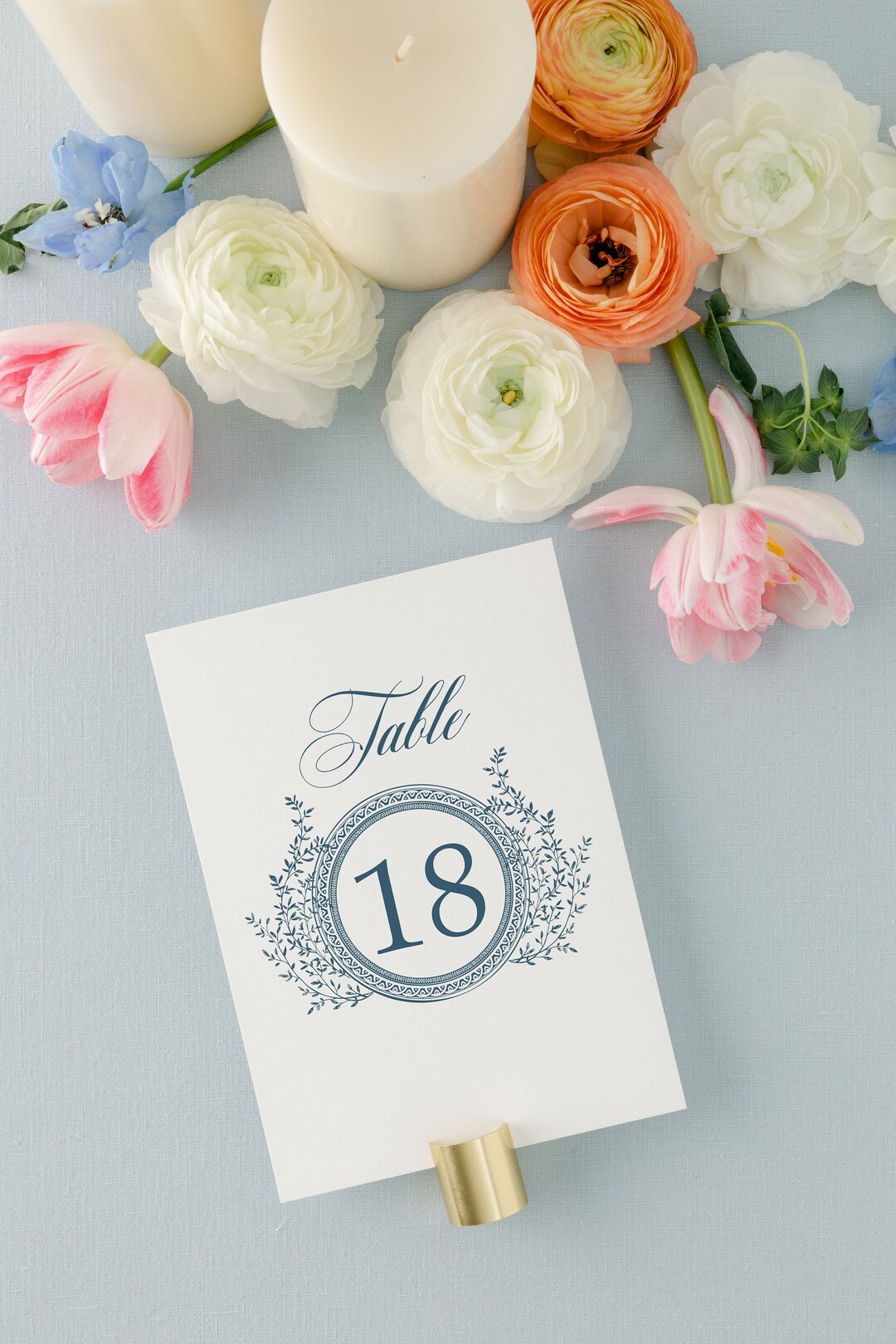 Printed Wedding Table Numbers With Floral Vine Crest Wedding | Your ...