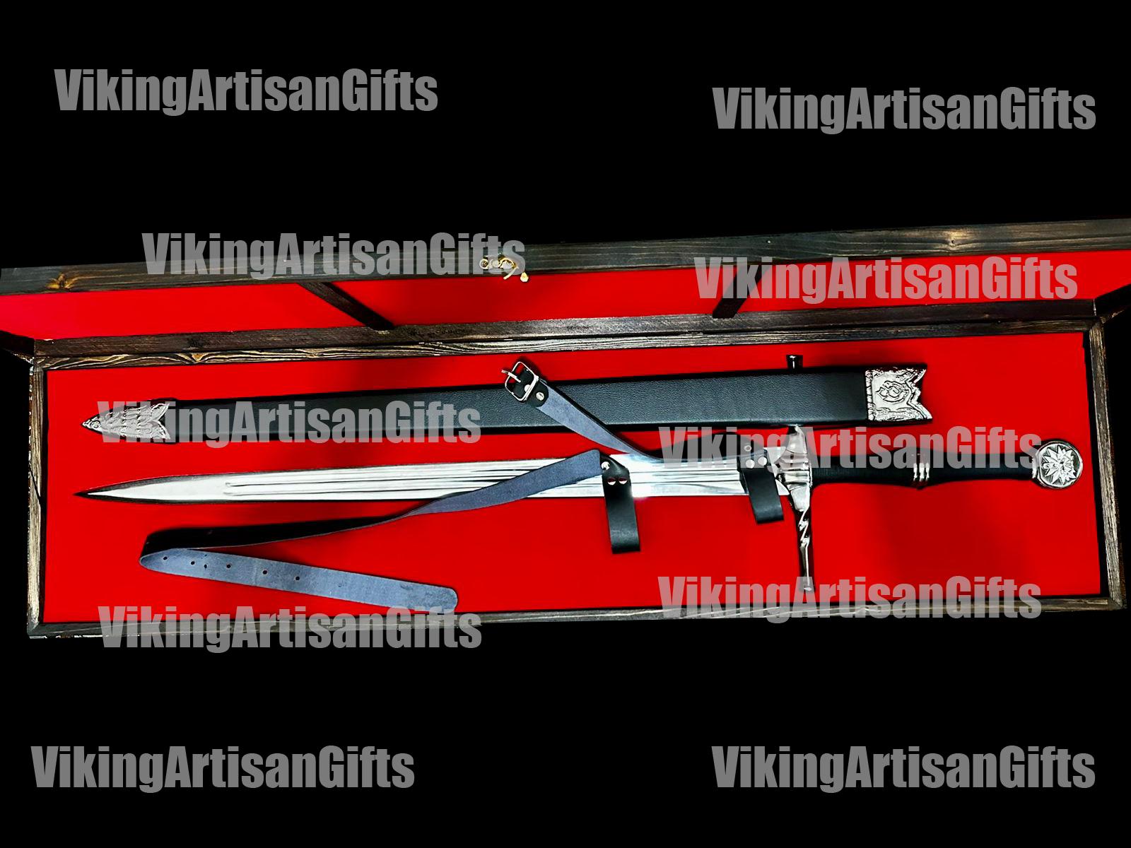 Custom Handmade Fantasy Sword, Inspired by Witcher Legends, High ...