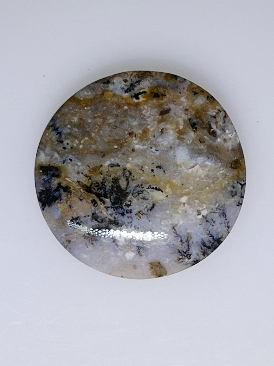 Multi Color Dendrite Agate Round Cabochon, Various Patterns, 52.26 ...