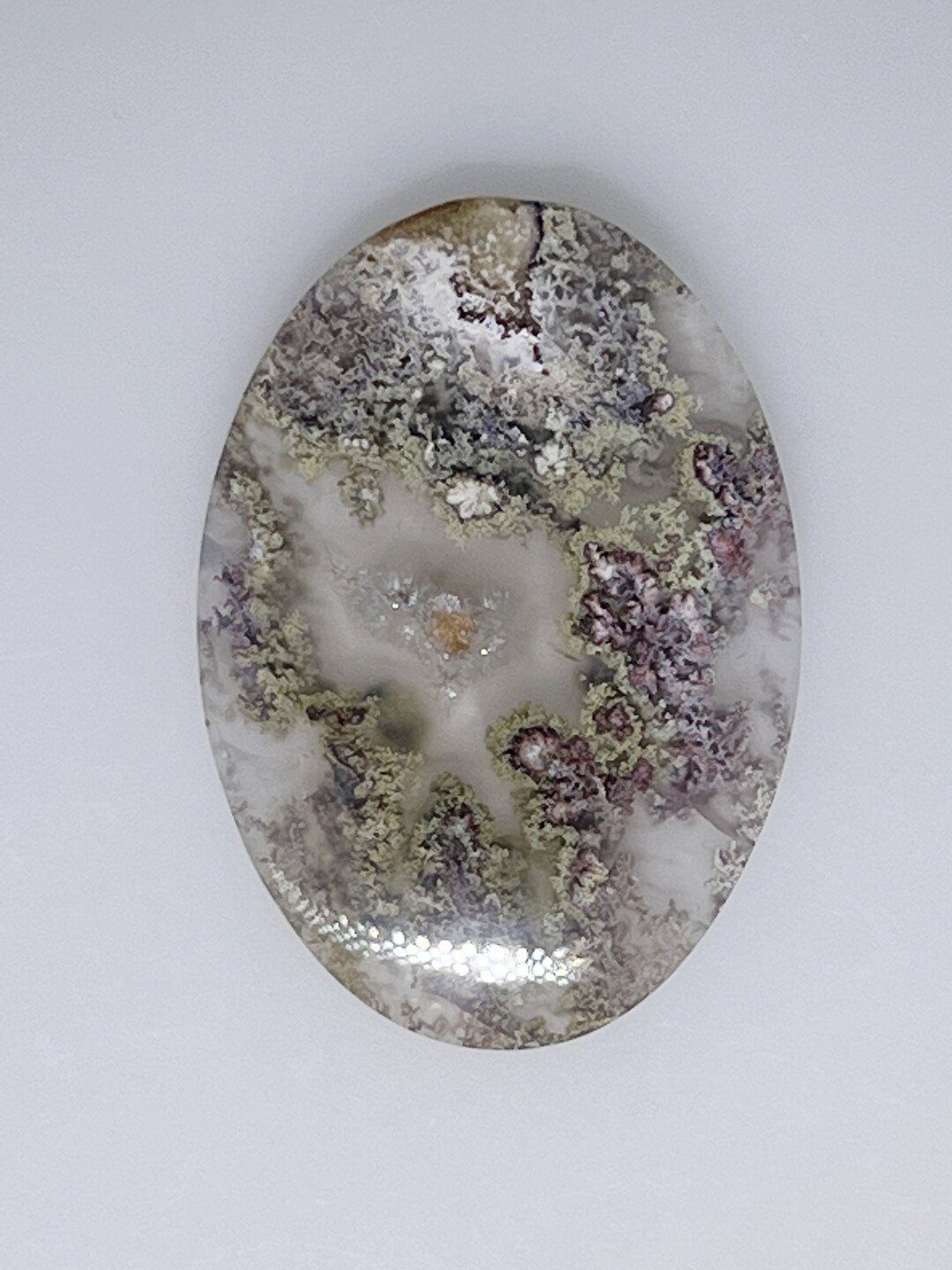Unique Moss Agate Oval Cabochon, Lots of Patterns, 37.04 Carats 003-10 ...