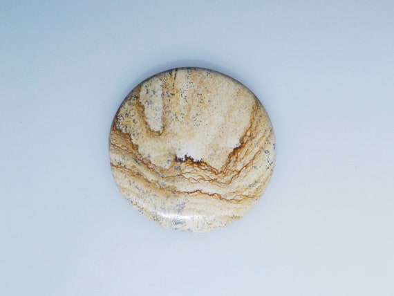 Beige Color Scenic Jasper Round Cabochon 85.42 Carats - Etsy